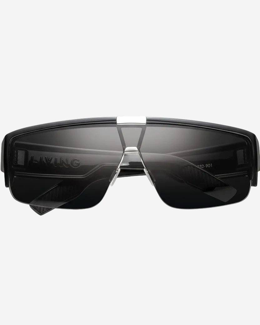 Living Sunglasses | Polished Black & Grey Lens – Une Pick