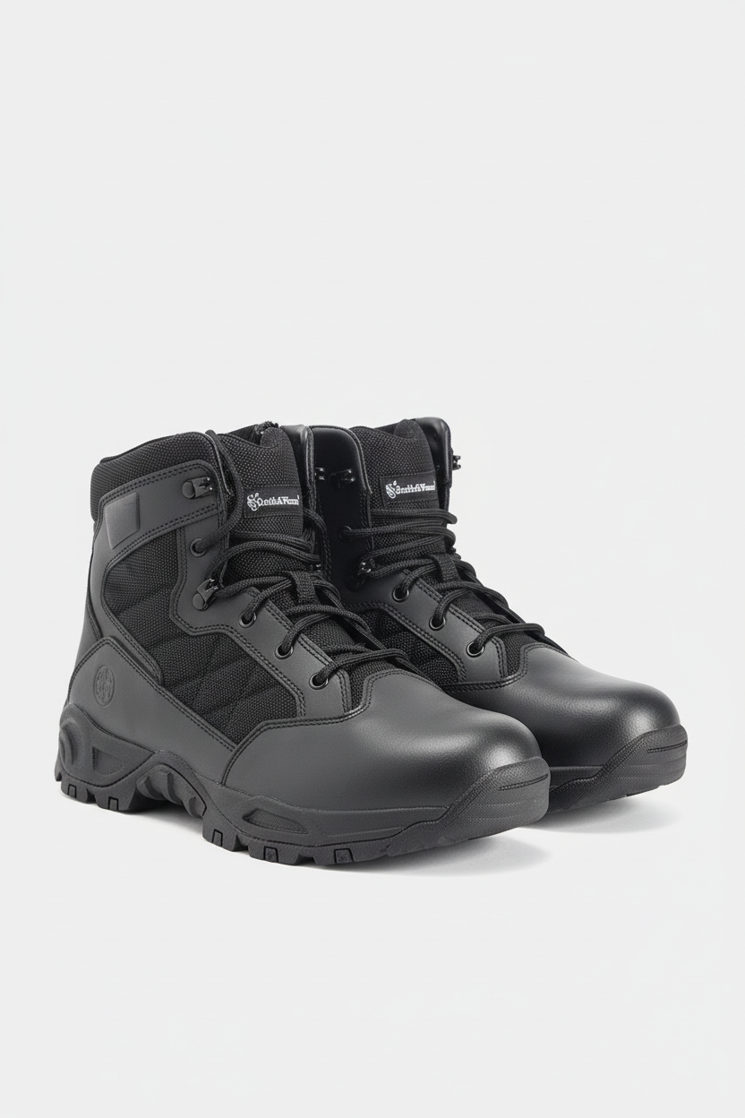 Scout Hot Weather 6" Boot with Side Zip & Polishable Toe | Black – Une Pick