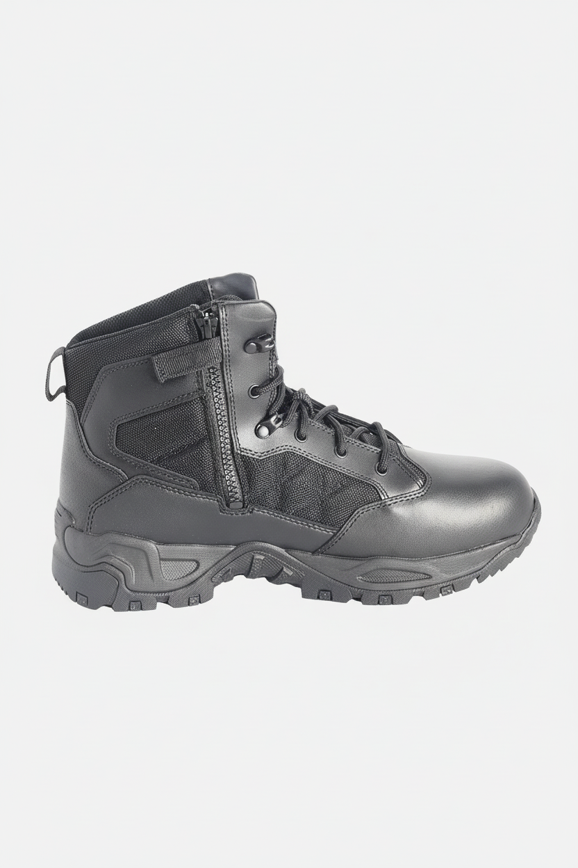 Scout Hot Weather 6" Boot with Side Zip & Polishable Toe | Black – Une Pick
