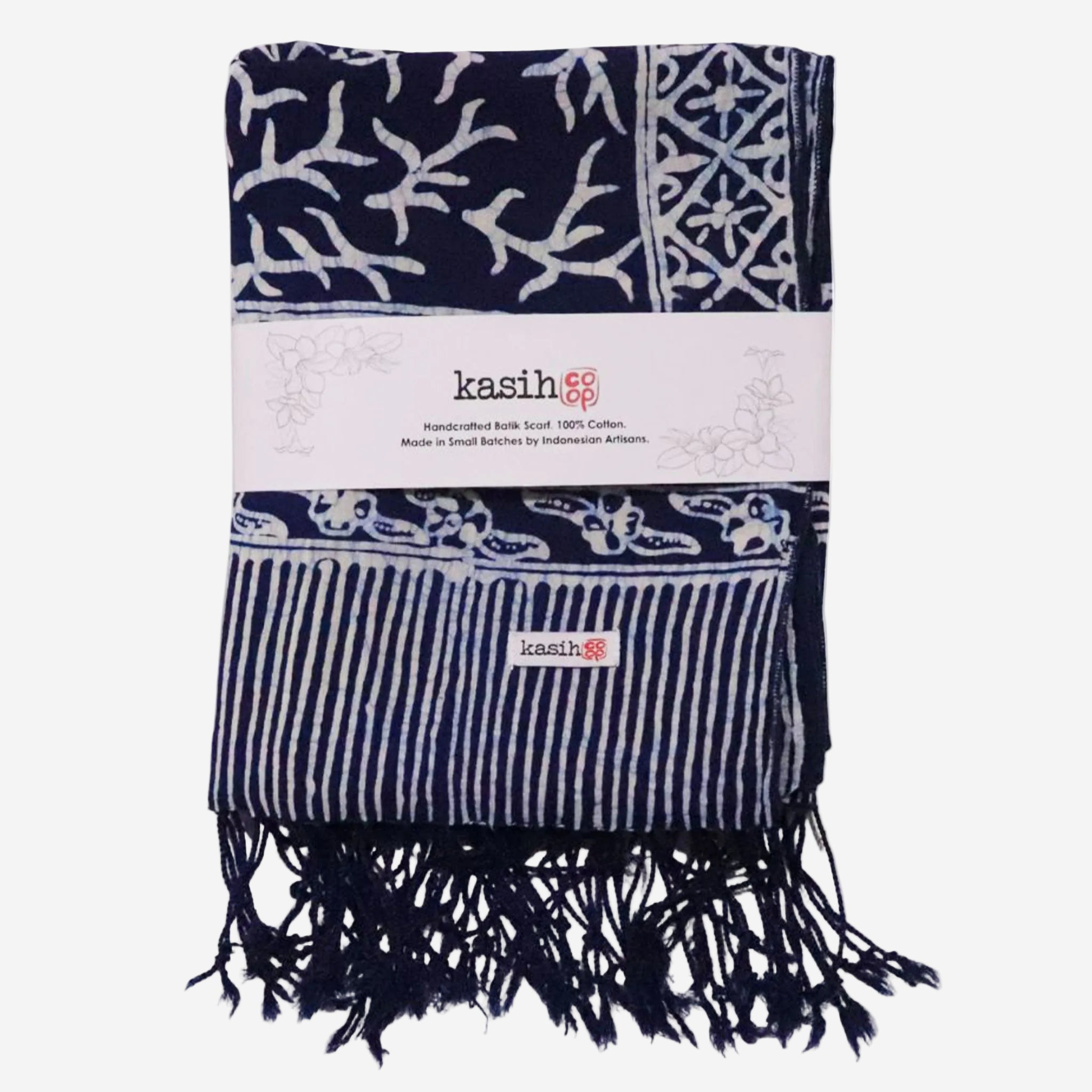 Handmade Batik Scarf | Cotton | Mark Blue – Une Pick