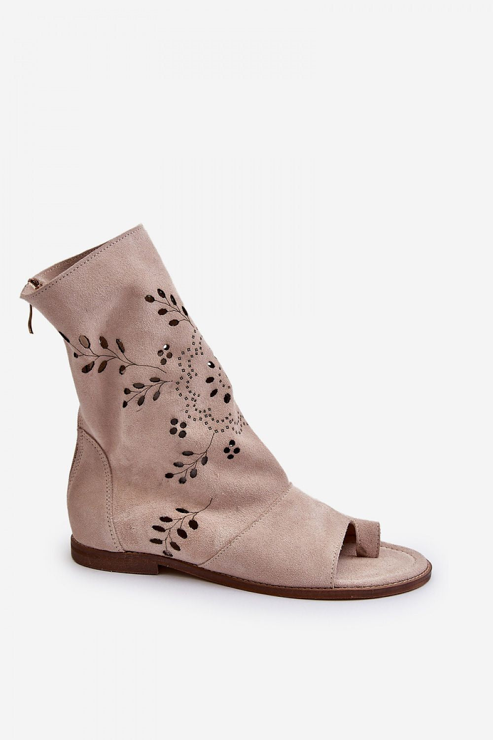 Open Toe Back Zip High Top Openwork Sandals – Une Pick